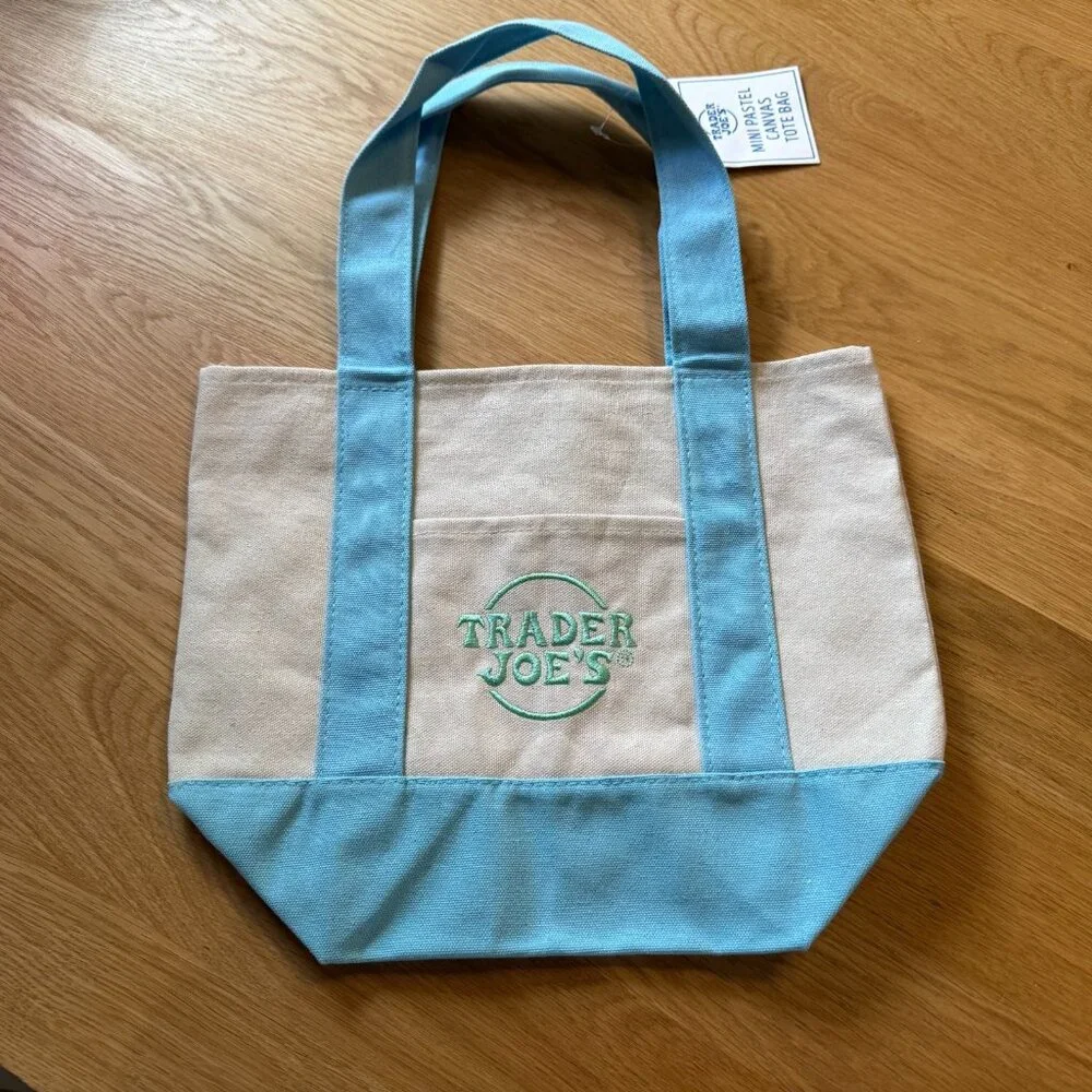 Trader Joe'S | Bags | Trader Joes 225 Pastel Mini Canvas Reusable Tote ...